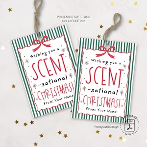 Christmas Gift Tags, Scent-sational Candle Tag Printable, Holiday Bath ...