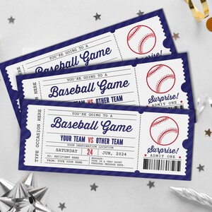 Baseball Game Ticket Gift Template, Baseball Gift Certificate Birthday ...