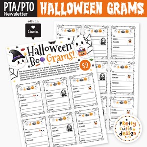 Halloween Boo Grams: School Fundraiser Template (canva Editable, PDF ...