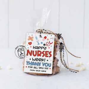 Happy Nurses Week Gift Tag Printable, Nurse Appreciation Tag, Nurses Appreciation Week Printable ...