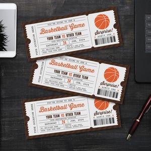Basketball Ticket Template: Printable Birthday Gift Voucher (canva) - Etsy