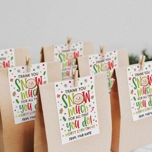 Funny Christmas Thank You Gift Tags, Snowman Design (printable) - Etsy
