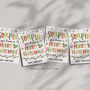 Christmas Soap Tag for Christmas Gifts Tag, Soapin You Have a Merry ...