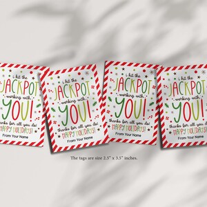 Christmas Lotto Gift Tags Printable, I Hit the Jackpot Working With You ...
