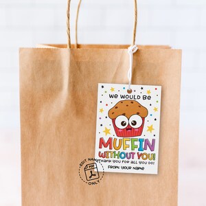 Teacher Appreciation Tag, Muffin Teacher Appreciation Tags, Teacher ...