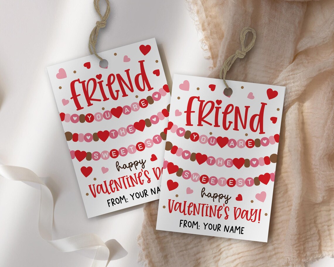 Friend Valentine Gift Tag Printable, You Are the Sweetest, Treat Bag ...