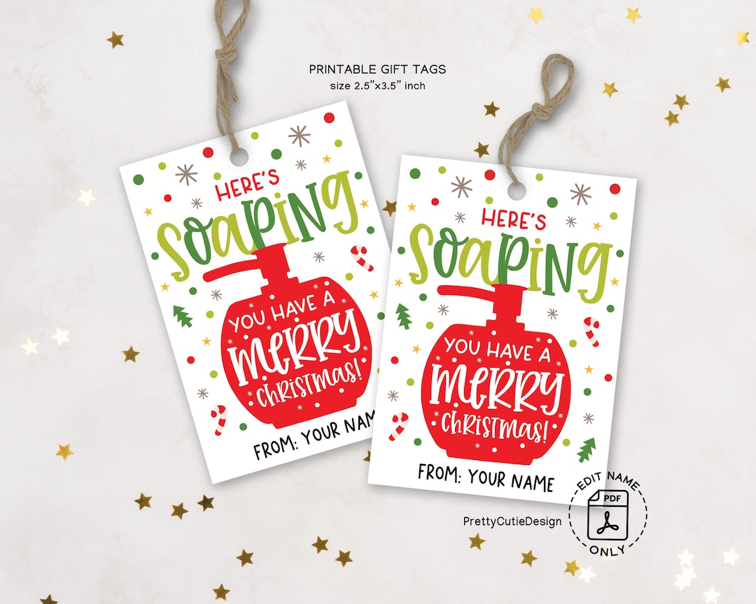 Christmas Soap Gift Tag, Here's Soaping You Have a Merry Christmas ...