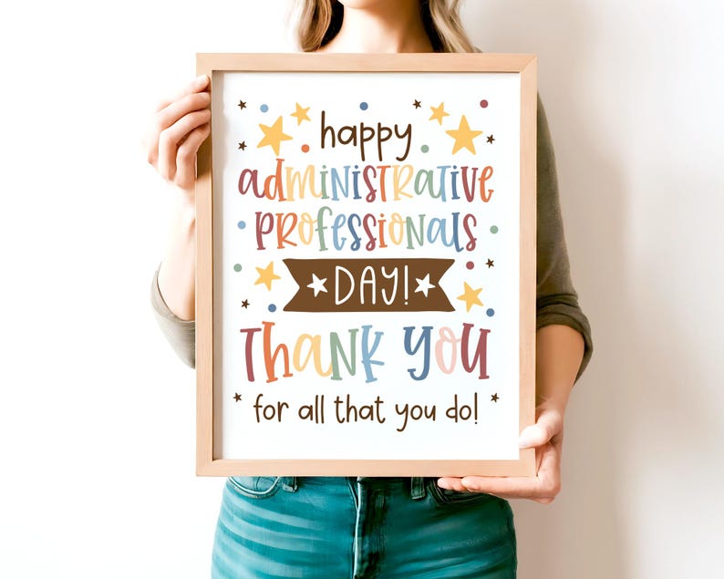 Administrative Professionals Day Sign Printable, Office Thank You Wall ...