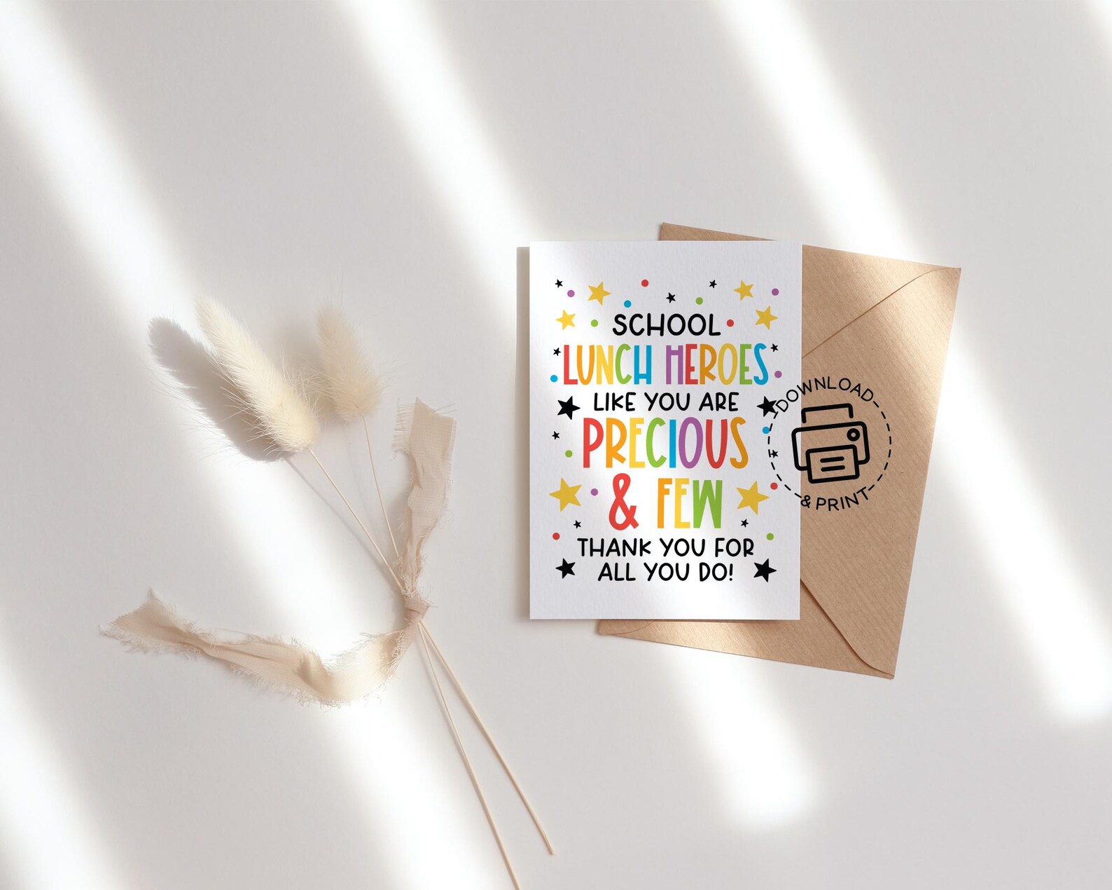 School Lunch Hero Day Printable Card, Thank You Note for Lunch Staff ...
