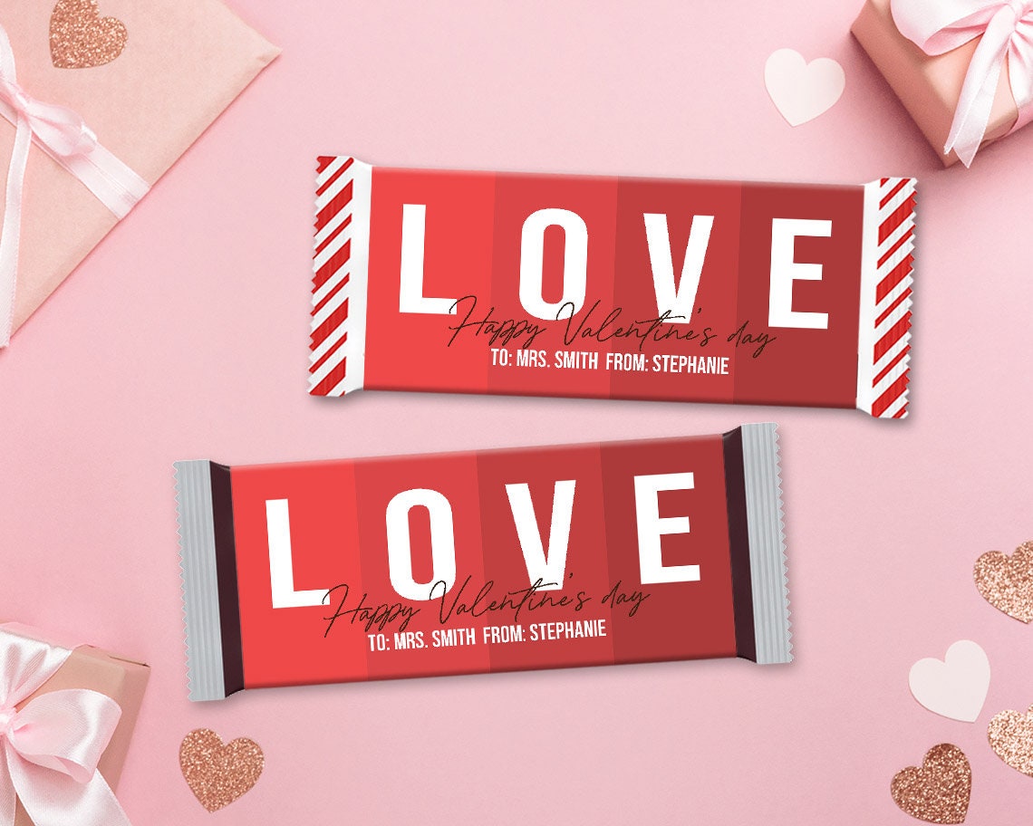 Valentine's Day Candy Bar Wrapper Cute Hershey's | Etsy