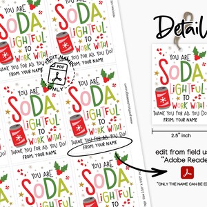Coworker Christmas Gift Tags, Soda Lightful Printable, Office ...