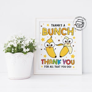 Appreciation Sign Printable, Banana Bar Sign Teacher and Staff ...