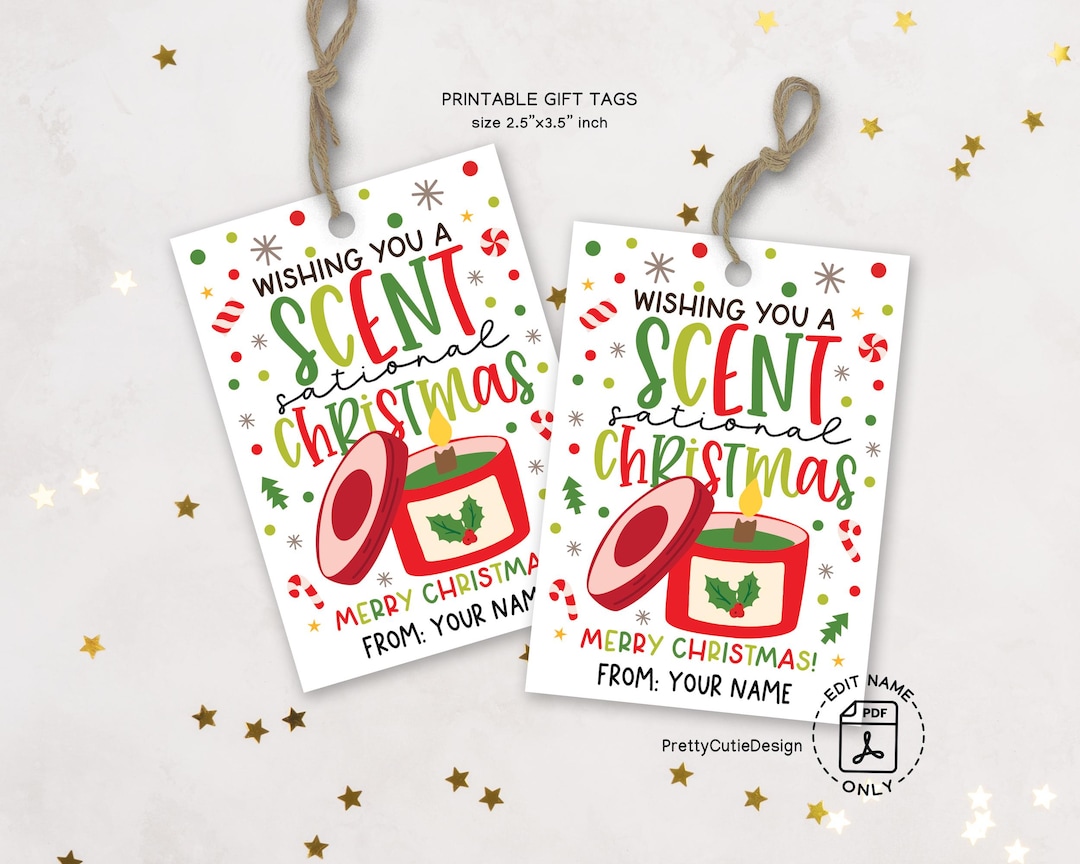 Wishing You a Scentsational Christmas Gift Tag, Printable Holiday ...