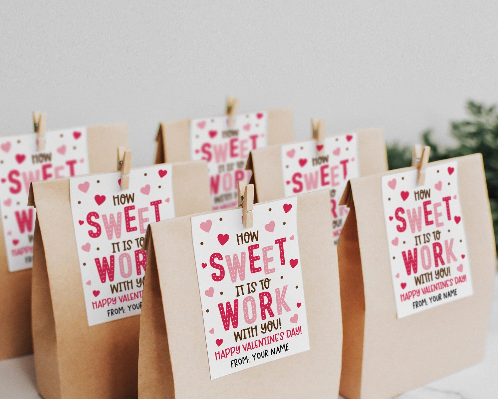 Valentine Coworker Gift Tags, Sweet Workplace Appreciation Favor ...