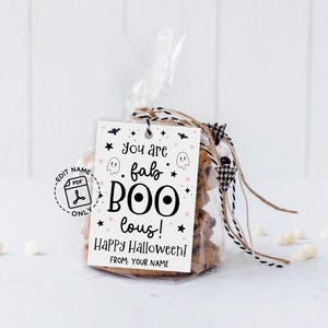 You Are Fab-boo-lous Halloween Gift Tags, Happy Halloween Party Trick ...