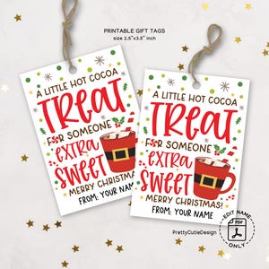 Hot Chocolate Christmas Gift Tags Printable, Hot Cocoa Treat for ...