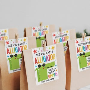 Alligator Summer Gift Tags: Last Day of School Printable (PDF) - Etsy
