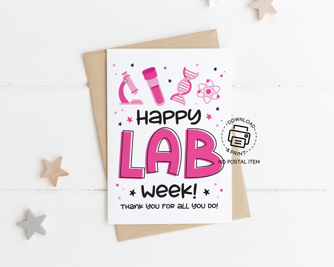 Happy Lab Week Card Printable, Medical Laboratory Professionals Week ...