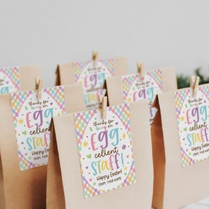Easter Gift Tag Printable, Eggcellent Staff Gift Tag, Easter Staff ...