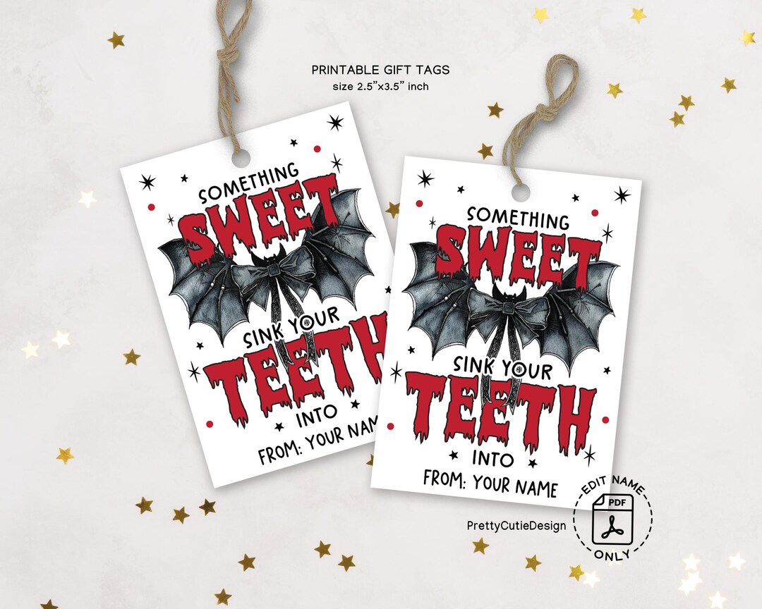 Vampire Halloween Gift Tags, Treat Bag Labels (digital Download) - Etsy