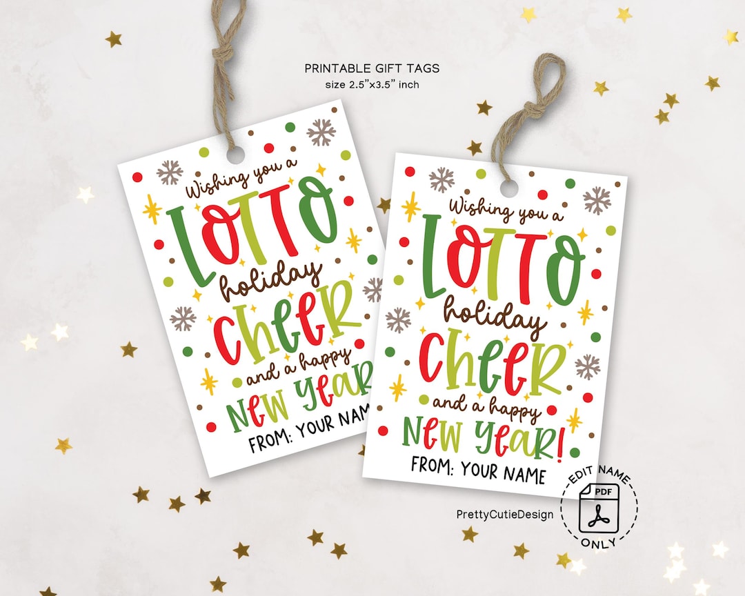 Lotto Gift Tags Christmas Printable, Lottery Christmas Tag, Wishing You ...
