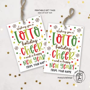 Lotto Gift Tags Christmas Printable, Lottery Christmas Tag, Wishing You ...