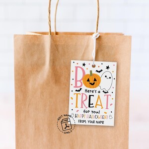 Halloween Gift Tags Printable, Boo Here’s a Treat for You, Candy Goodie ...