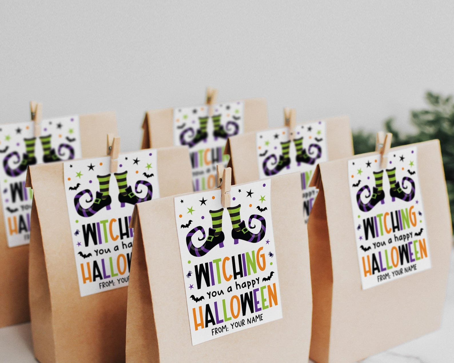 Witch Legs Halloween Gift Tags, Spooky Favor Labels (PDF Pattern) - Etsy