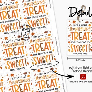 Thanksgiving Gift Tags Printable, Thanksgiving Treat for Someone so ...
