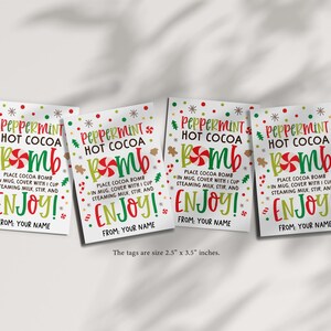 Christmas Hot Cocoa Bomb Tags, Classroom Winter Break Teacher Favor ...