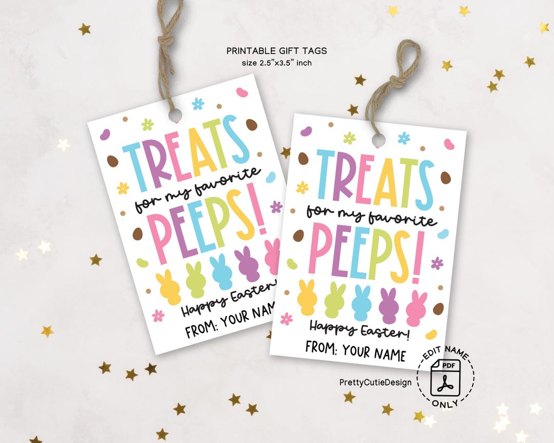 Happy Easter Gift Tags, Classroom Favor Candy Tag (PDF Pattern) - Etsy