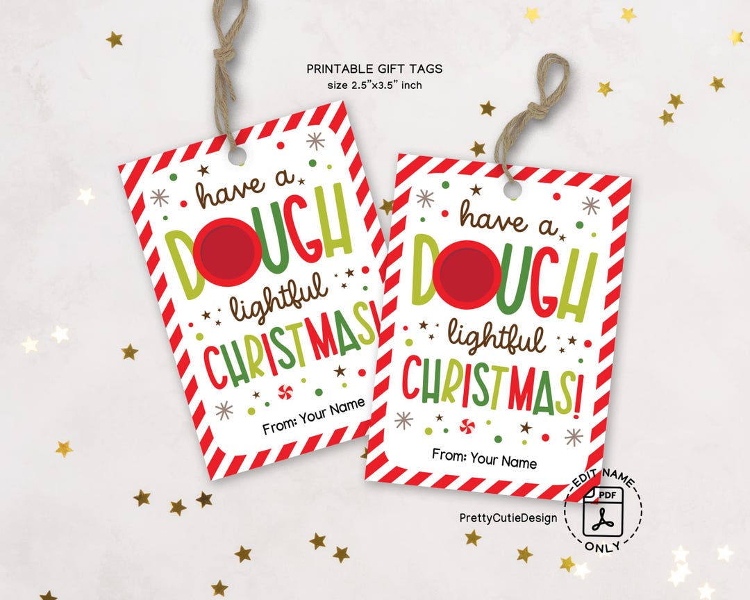 Playdough Gift Tags Printable, Dough-lightful Christmas, Classroom ...