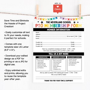 Editable PTO PTA Flyer Bundle: School Event Calendar, Membership Form ...