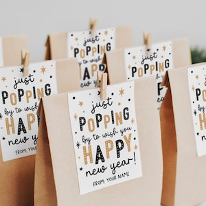 Happy New Year Gift Tag Printable, Popping by to Wish You Happy New ...