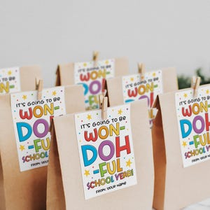 Back to School Tags, Printable First Day of School Gift Tag, Play Dough ...