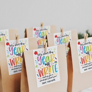 First Day of School Favor Tags, Printable Let's Start This Year off ...