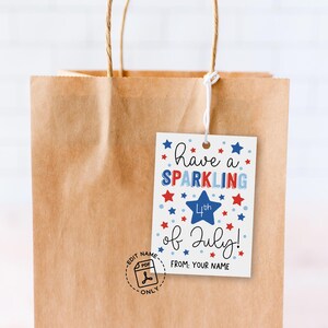 4th of July Gift Tag Printable, Have A Sparkling Fourth of July Tag ...