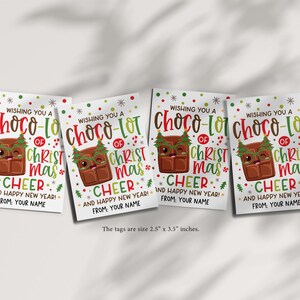 Printable Christmas Chocolate Gift Tags, Christmas Goodie Bag Tags ...