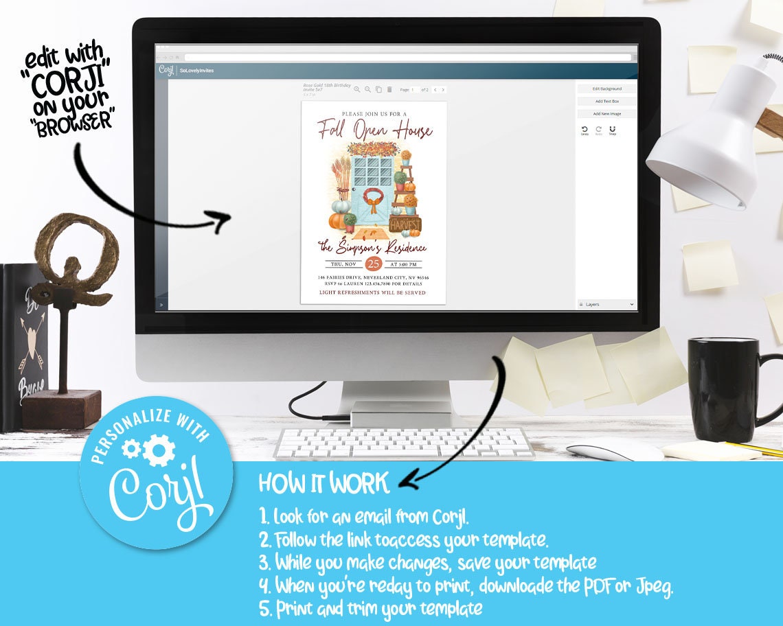 Fall Open House Invitation New Home Party Housewarming - Etsy