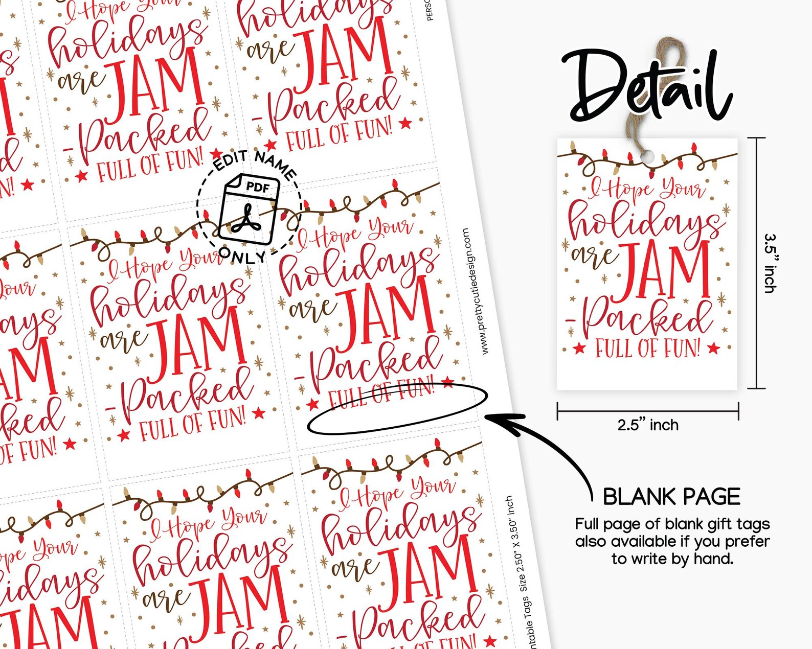 JAM Packed Christmas Gift Tags, Printable Holiday Food Labels (PDF) - Etsy