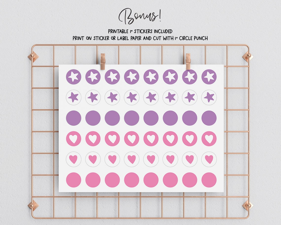 Purple Unicorn Reward Chart for Kids Simple Kids Reward - Etsy