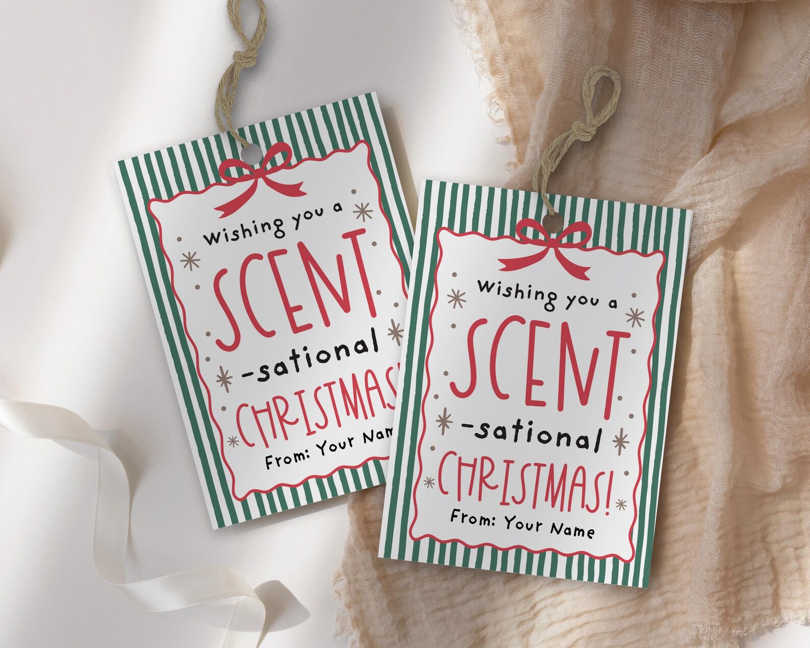Christmas Gift Tags, Scent-sational Candle Tag Printable, Holiday Bath ...