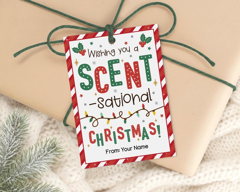Christmas Gift Tags, Scent-sational Printable, Candle Wax Melt, Air ...