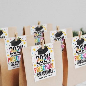 Preschool Graduation Gift Tags, Class of 2024 Gift Tags, End of the ...
