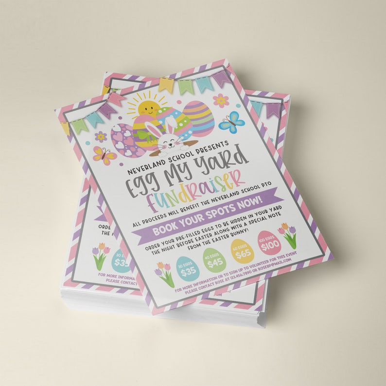 Easter Egg My Yard Fundraiser Template, School Fundraiser Event Canva ...