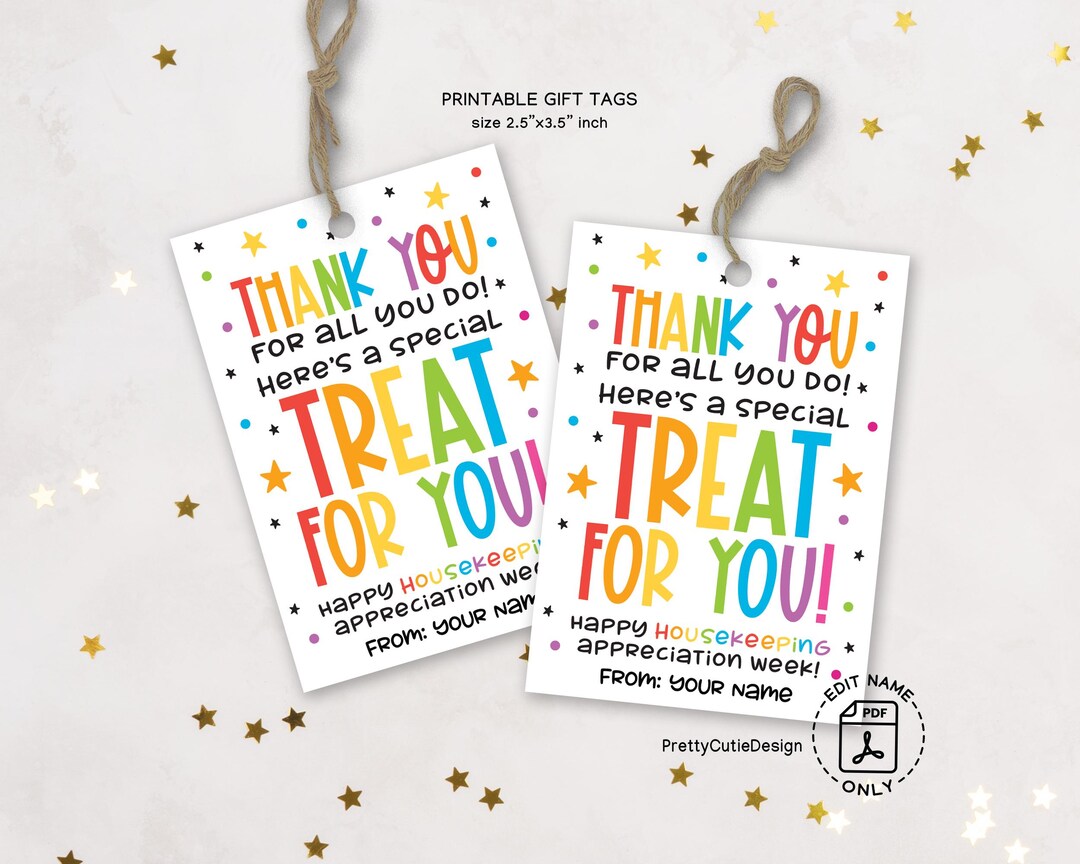 Housekeeping Appreciation Week Gift Tags, Housekeeping Service Week ... Housekeeping Appreciation Week Gift Tags, Housekeeping Service Week ...