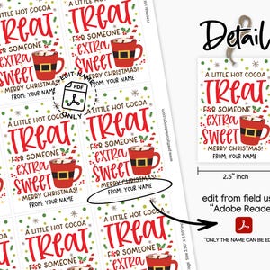 Hot Chocolate Christmas Gift Tags Printable, Hot Cocoa Treat for ...