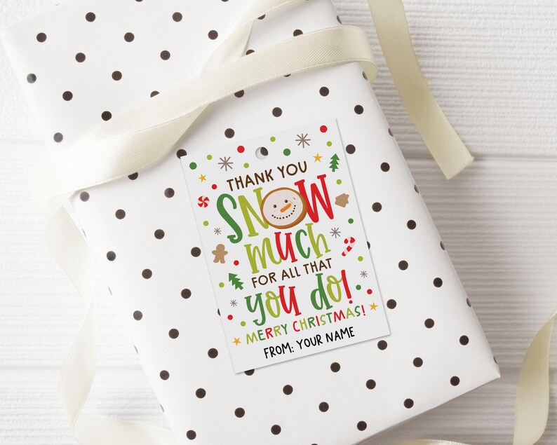 Funny Christmas Thank You Gift Tags, Snowman Design (printable) - Etsy