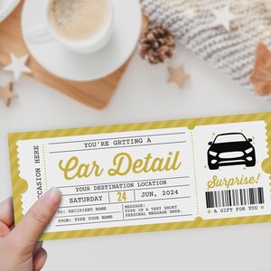 Car Detail Gift Certificate Template, Surprise Ticket Car Detailing ...
