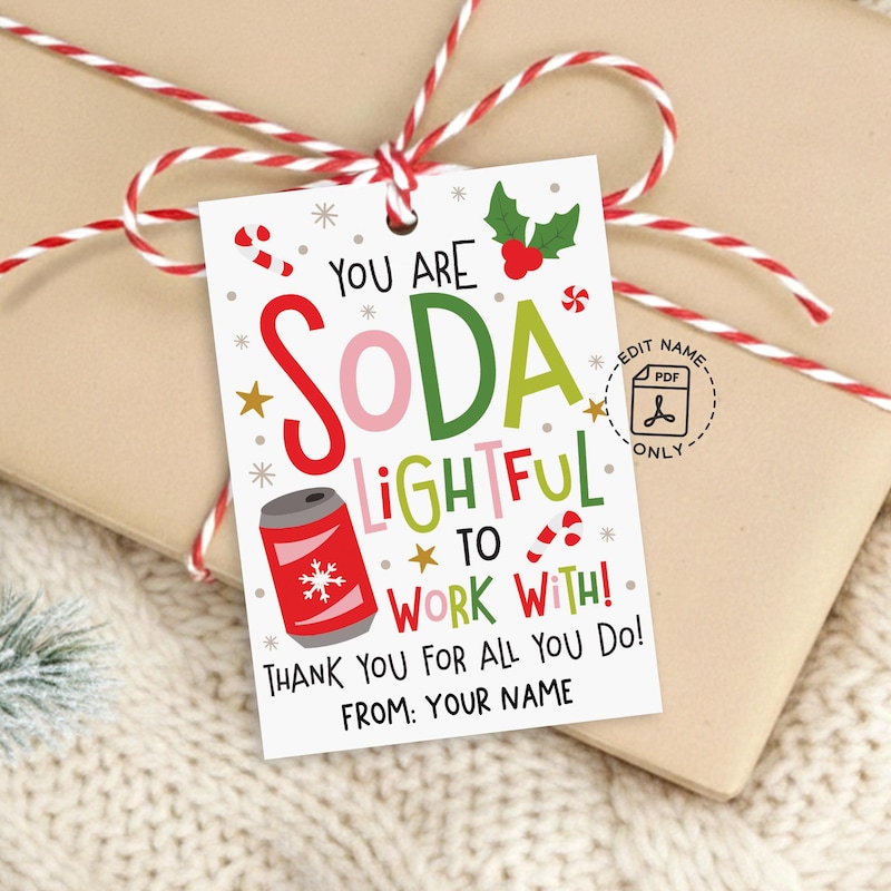 Soda Christmas Tag Teacher - Etsy